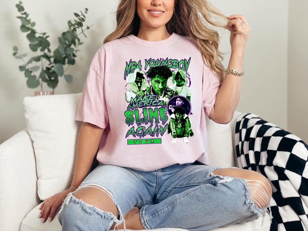 NBA YoungBoy Slime Tour PNG, Gráfico de rapero verde neón, Diseño de ...