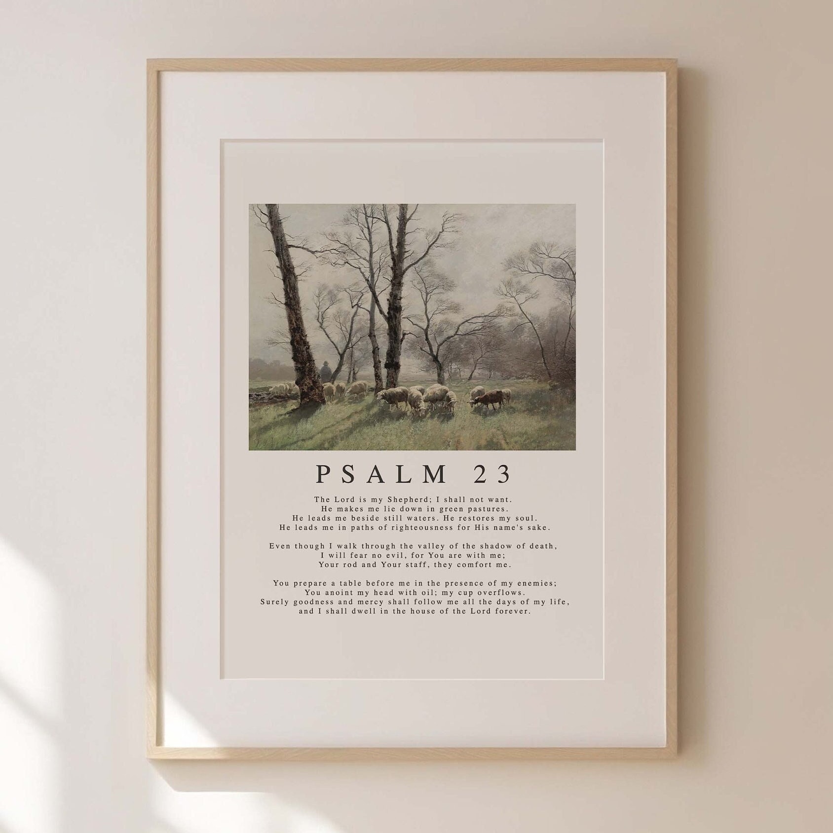 Psalm 23 Vintage Art Print: Christian Bible Verse (digital Download) - Etsy