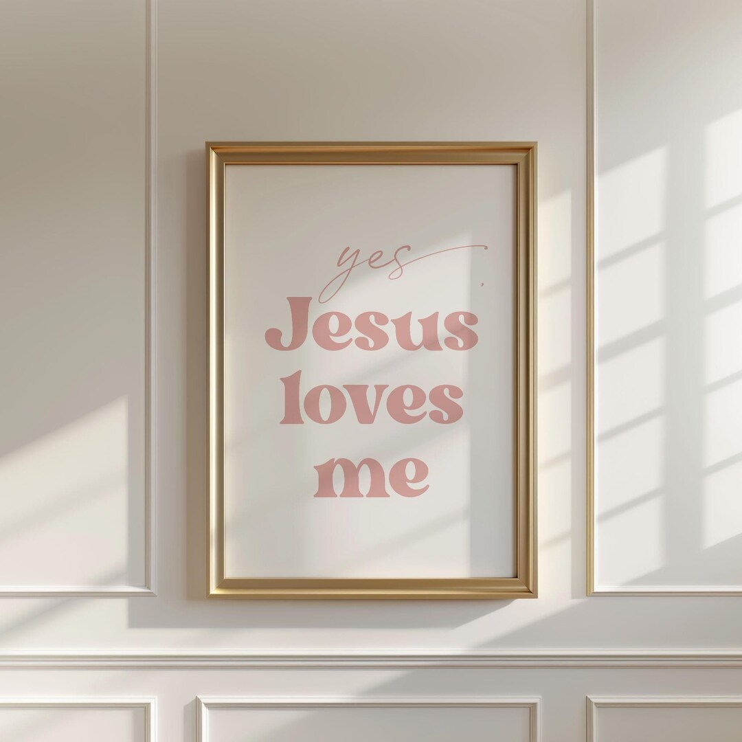 PRINTABLE | Yes Jesus Loves Me Wall Art Nursery Decor | Pink Girl ...