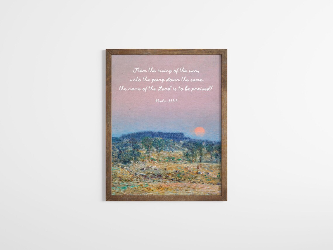 Psalm 113 Christian Art Print: Vintage Sunset Scripture (digital ...
