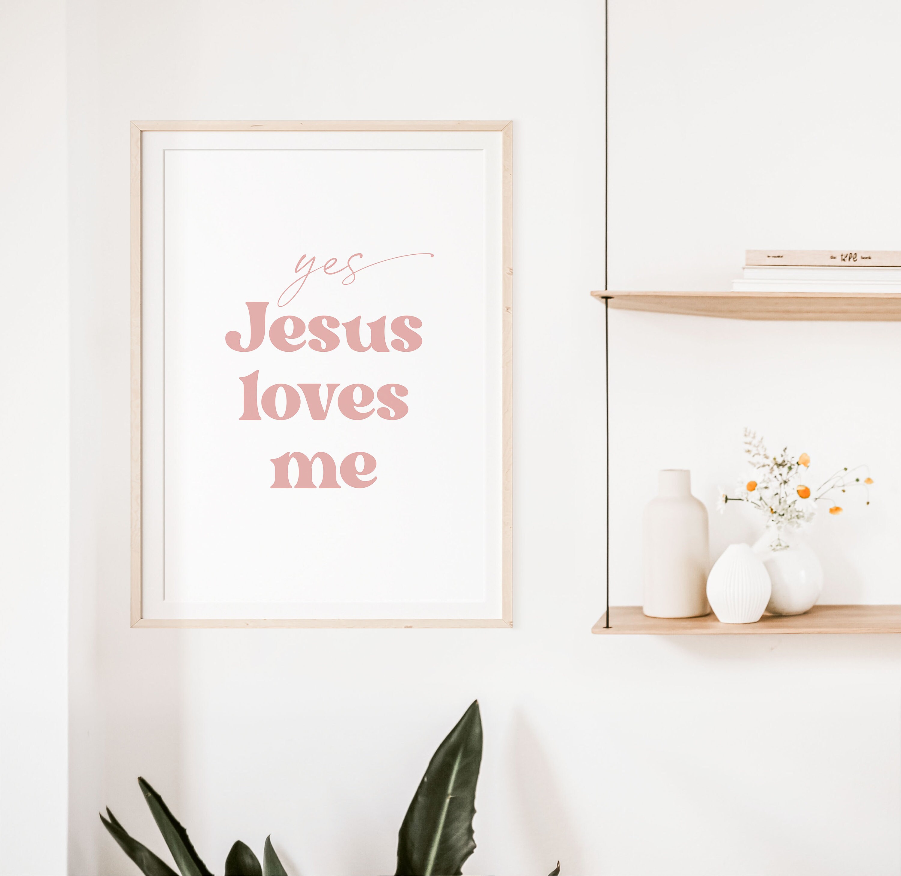 PRINTABLE | Yes Jesus Loves Me Wall Art Nursery Decor | Pink Girl ...