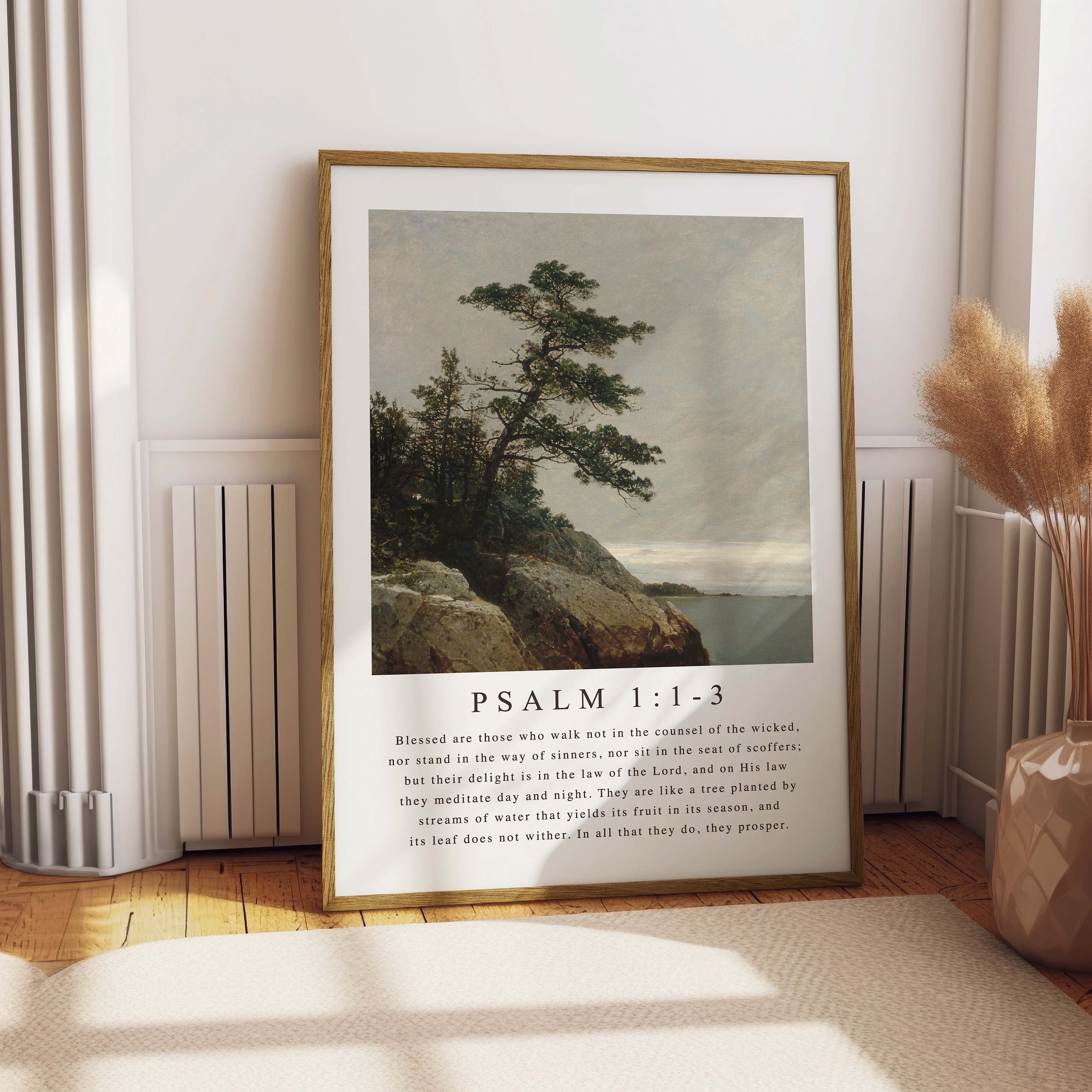 Psalm 1 Vintage Bible Verse Christian Art Print Christian Wall ...