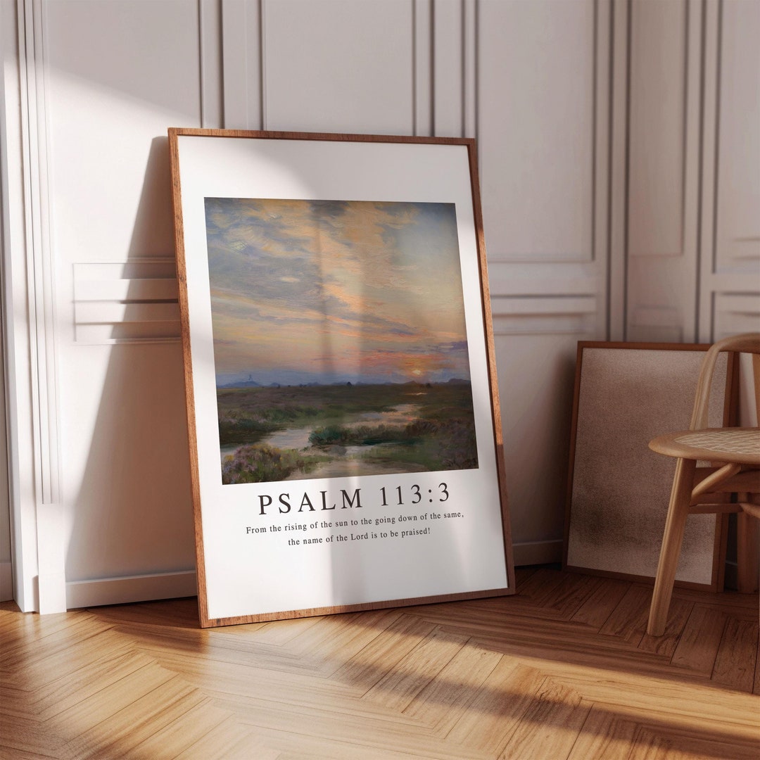 Psalm 113 Vintage Sunset Art Print: Christian Scripture (digital ...