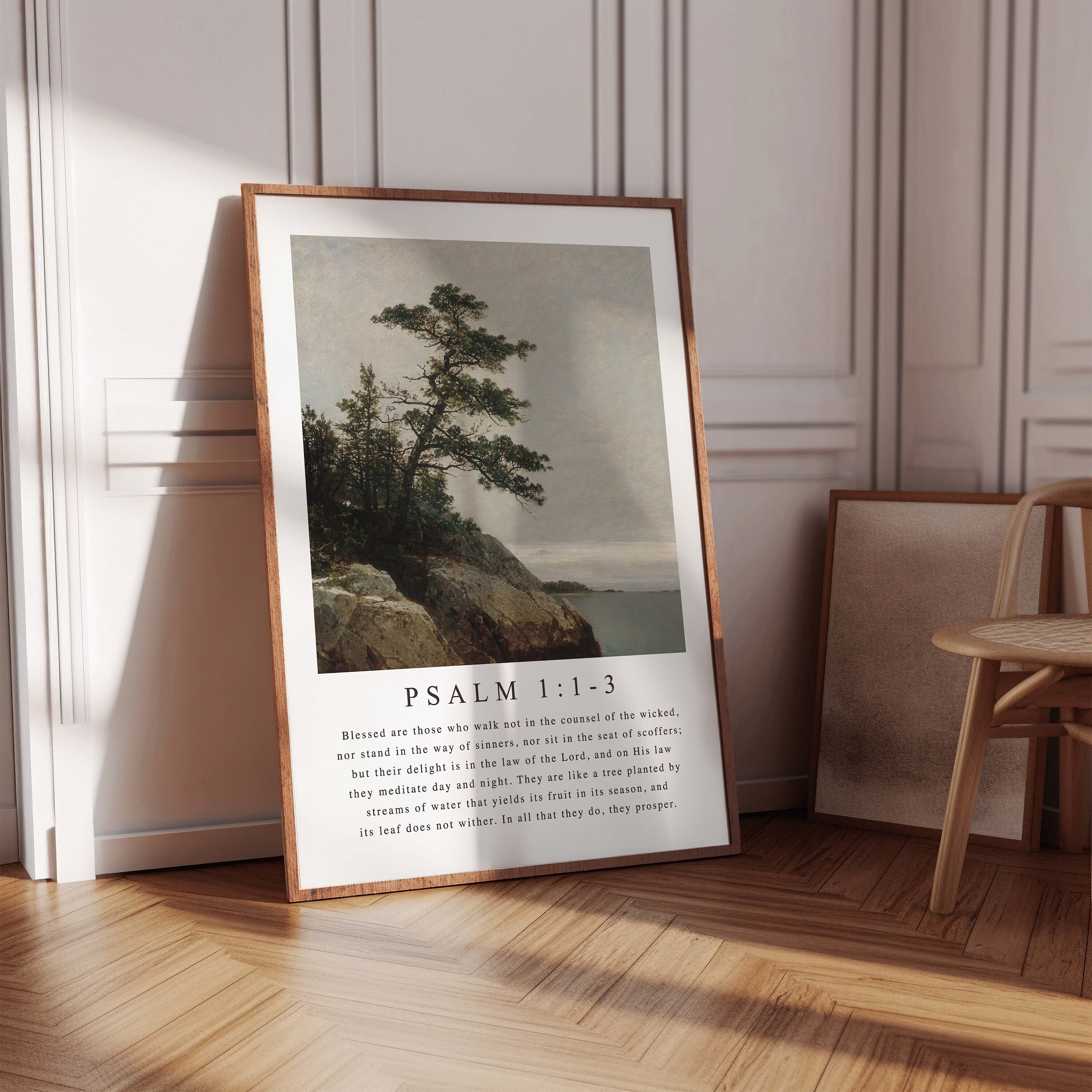 Psalm 1 Vintage Bible Verse Christian Art Print Christian Wall ...