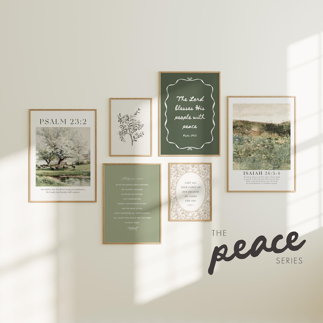 Christian Wall Art: the Peace Series Bible Gallery Art Prints (digital ...