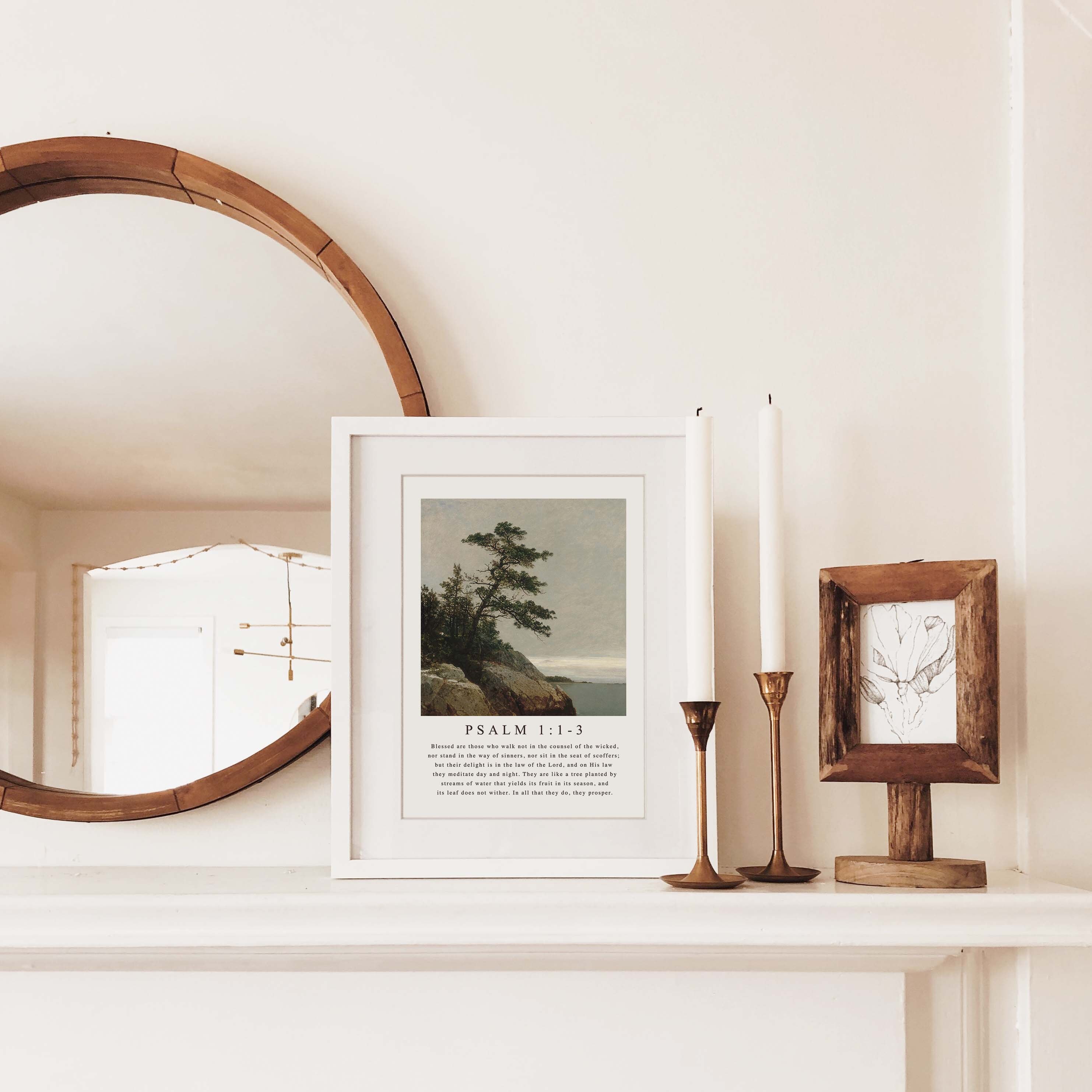 DIGITAL DOWNLOAD Psalm 1 Vintage Bible Verse Christian Art Print ...