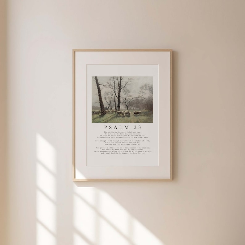 DIGITAL DOWNLOAD Psalm 23 Vintage Bible Christian Art Print Christian ...