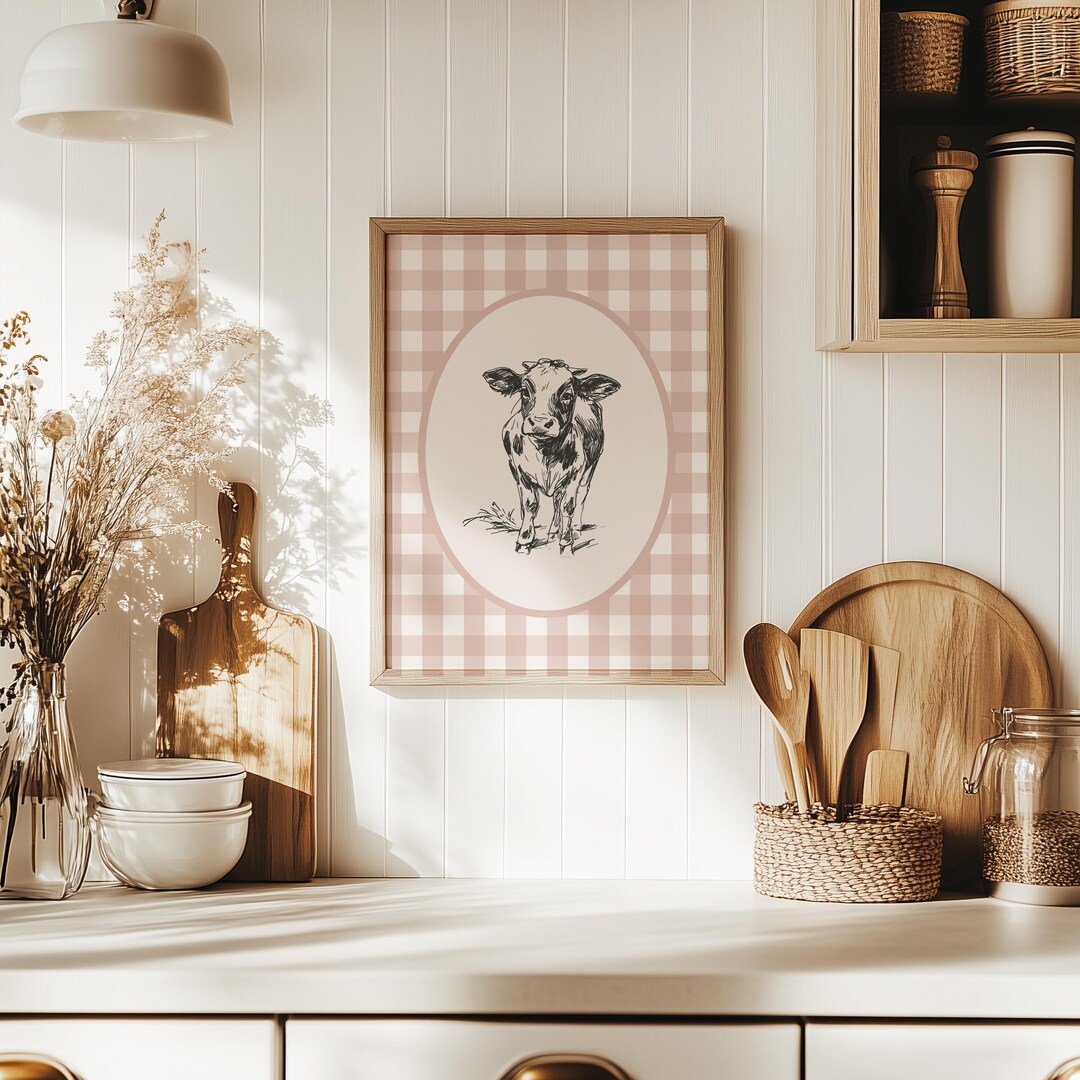 Vintage Cow Print - Farmhouse Decor - Cow Sketch Wall Art (digital ...
