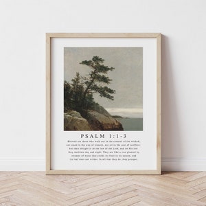 DIGITAL DOWNLOAD Psalm 1 Vintage Bible Verse Christian Art Print ...