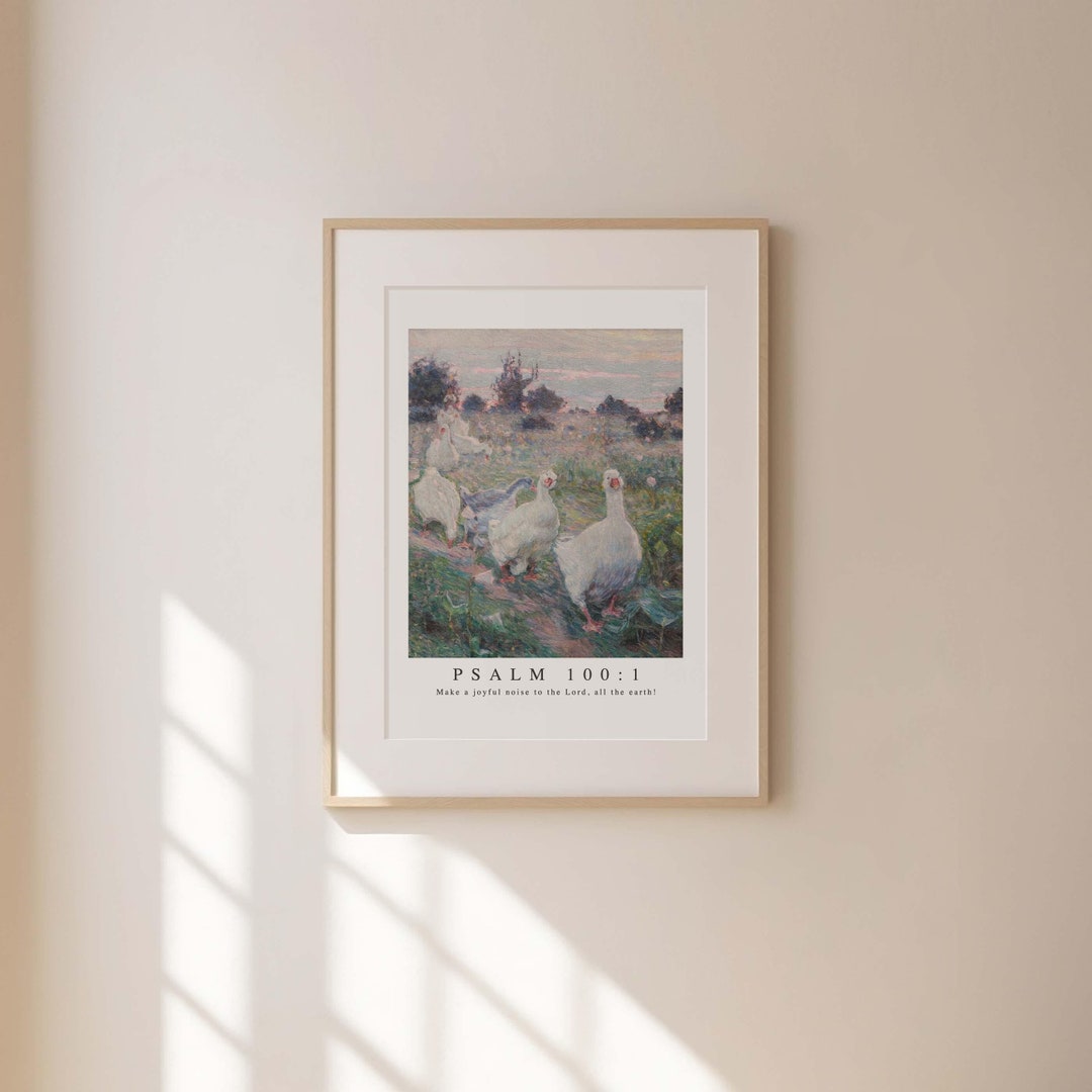 Psalm 100 Vintage Bible Verse Christian Art Print | Christian Wall ...