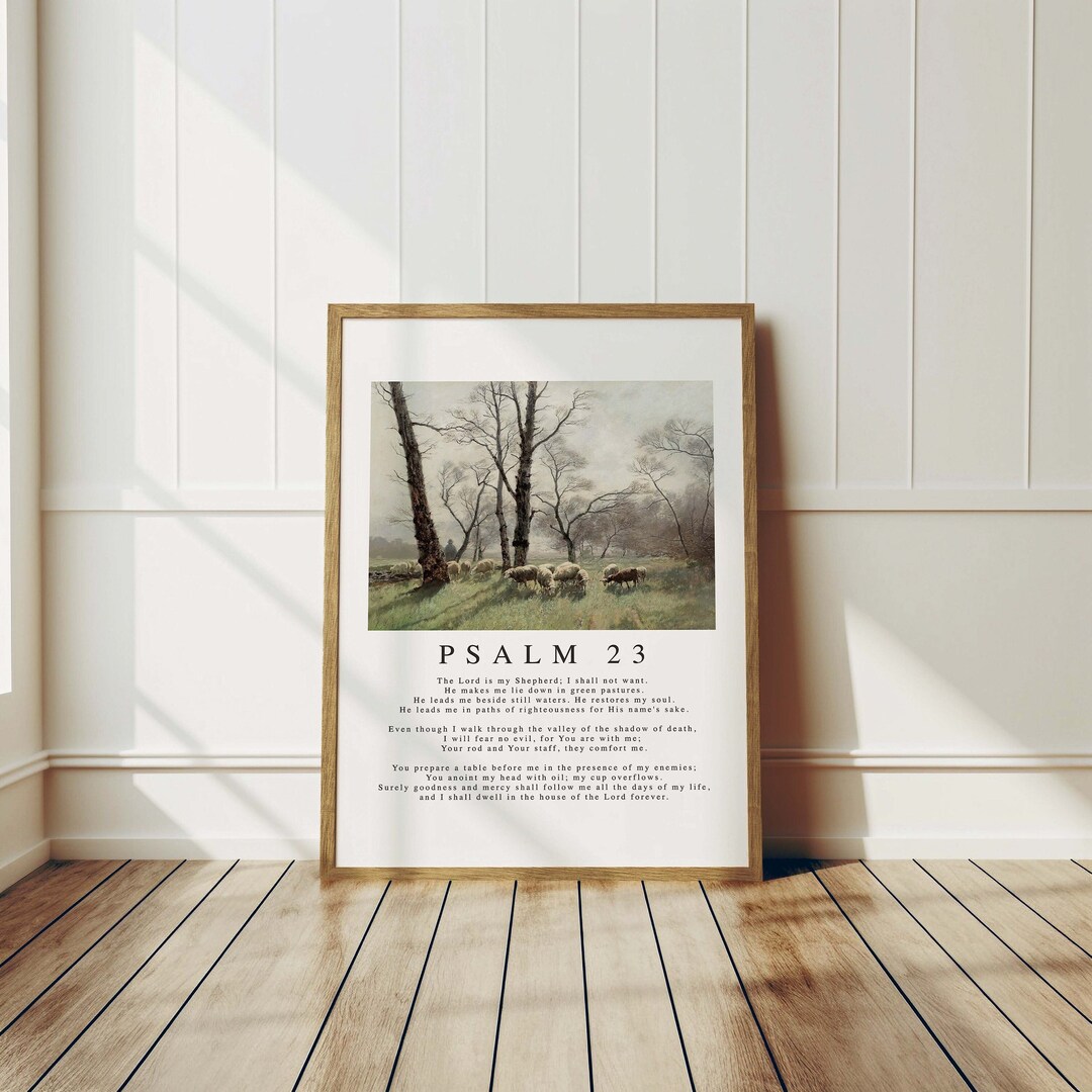 Psalm 23 Vintage Art Print: Christian Bible Verse (digital Download) - Etsy