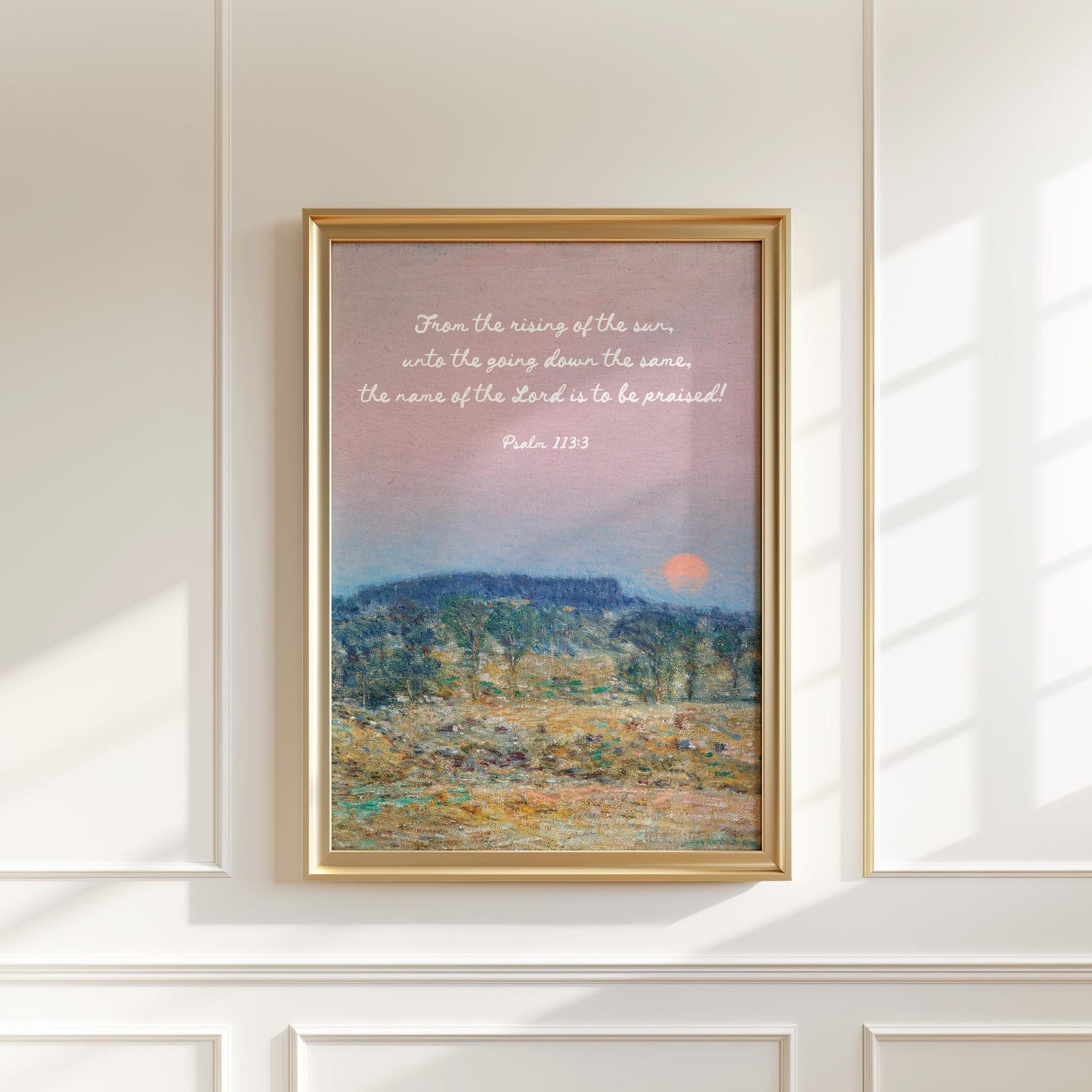 Psalm 113 Christian Art Print: Vintage Sunset Scripture (digital ...