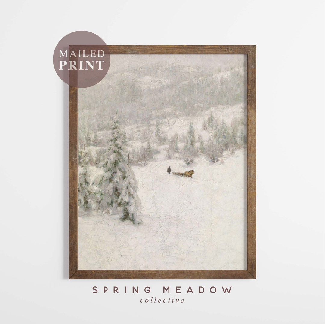 MAILED PRINT Vintage Winter Snow Art Print Vintage Snowy Art Print ...
