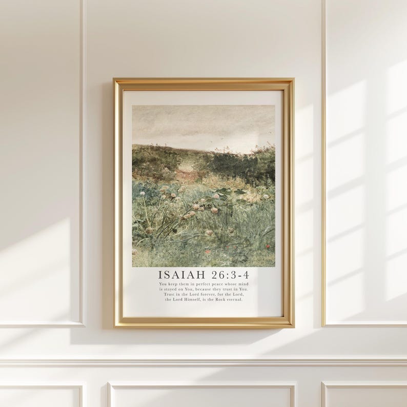 Christian Wall Art - Bible Verse Print of Isaiah 26:3-4 (digital ...