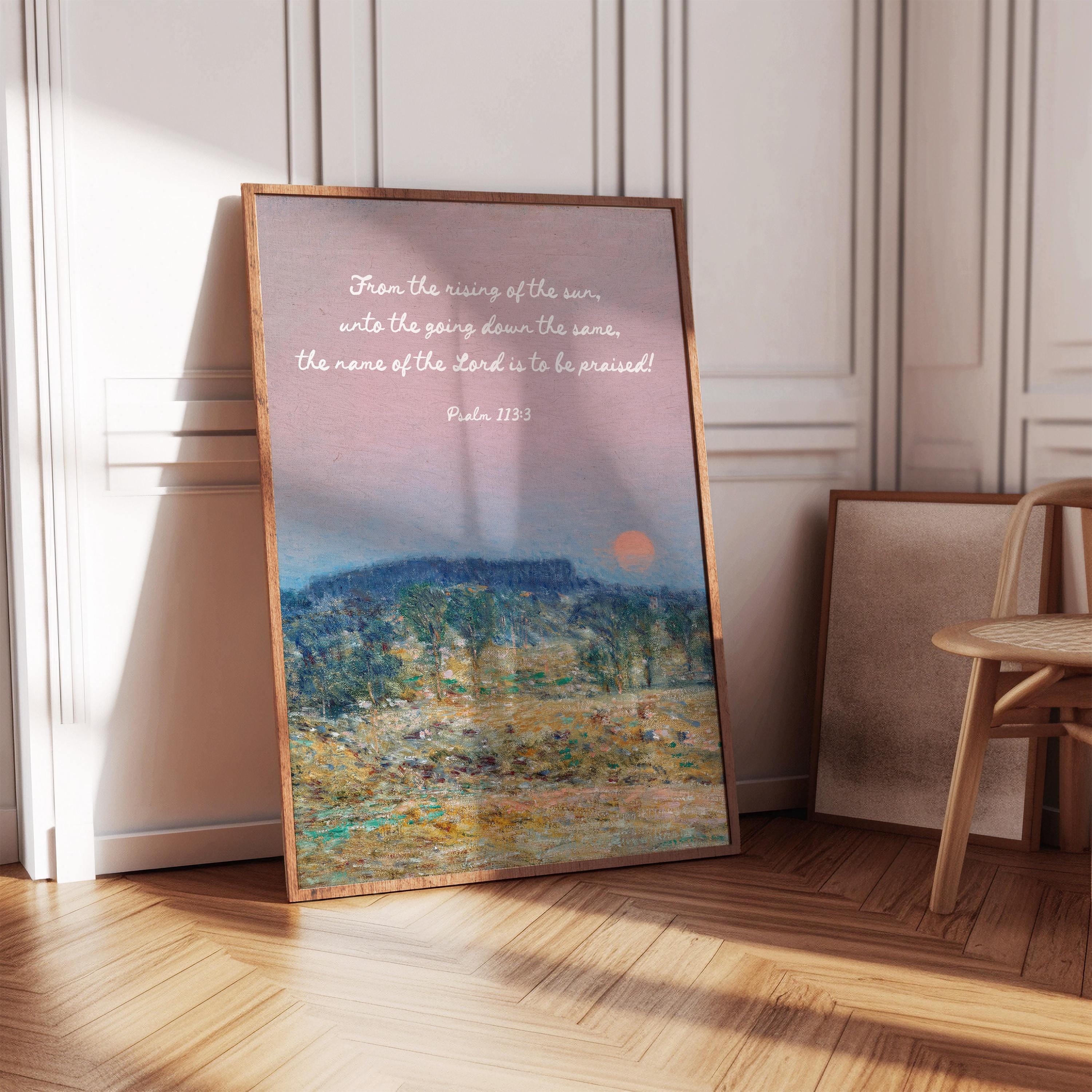 Psalm 113 Christian Art Print: Vintage Sunset Scripture (digital ...