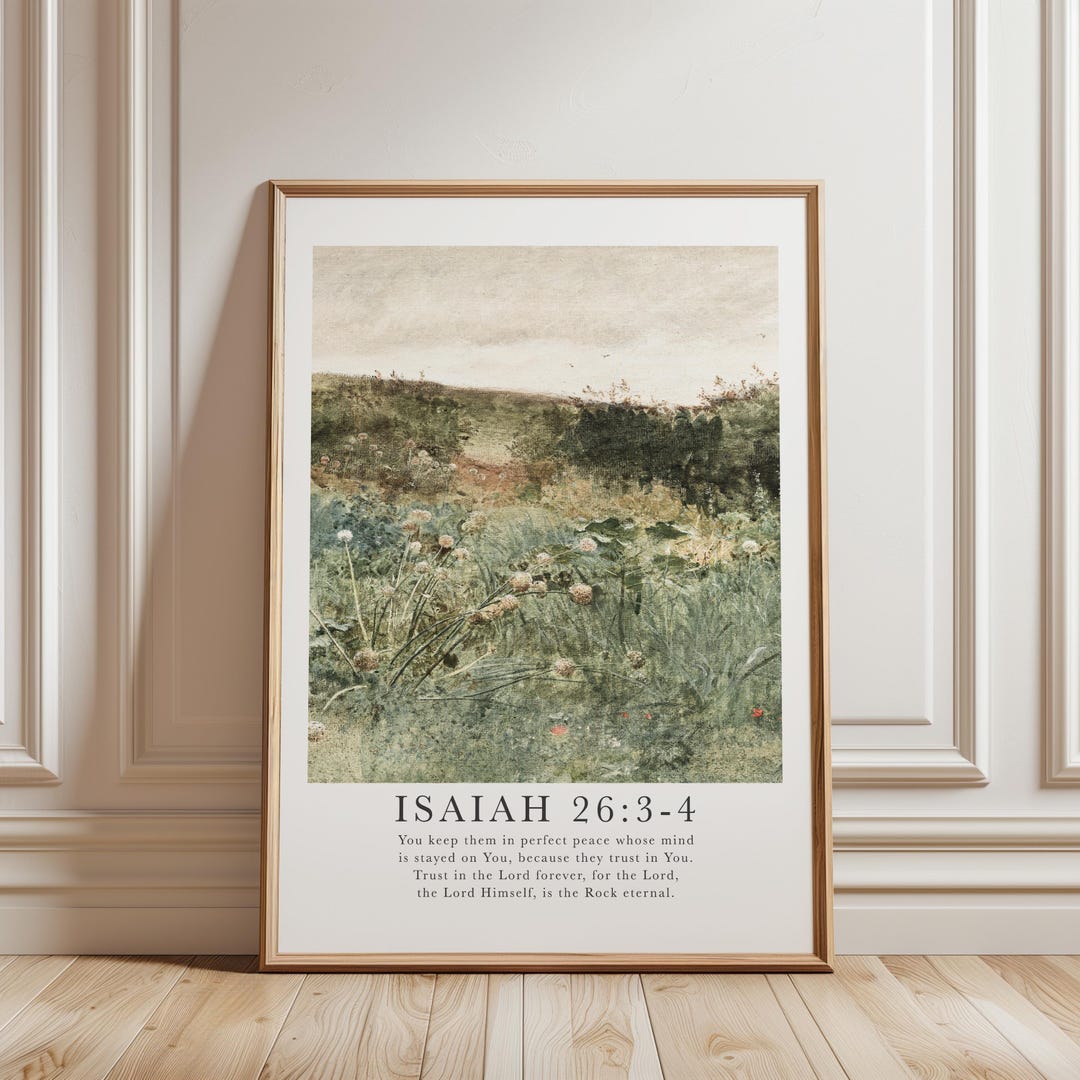 Christian Wall Art - Bible Verse Print of Isaiah 26:3-4 (digital ...