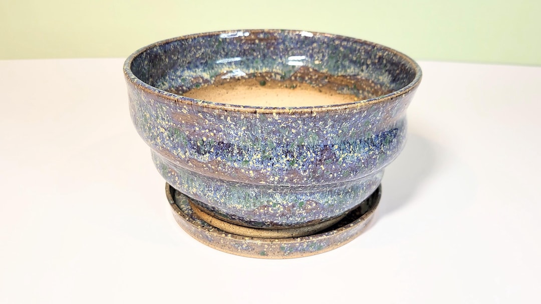 Cosmo Swirled Speckled Planter | Handmade and Hand Carved Functional ...