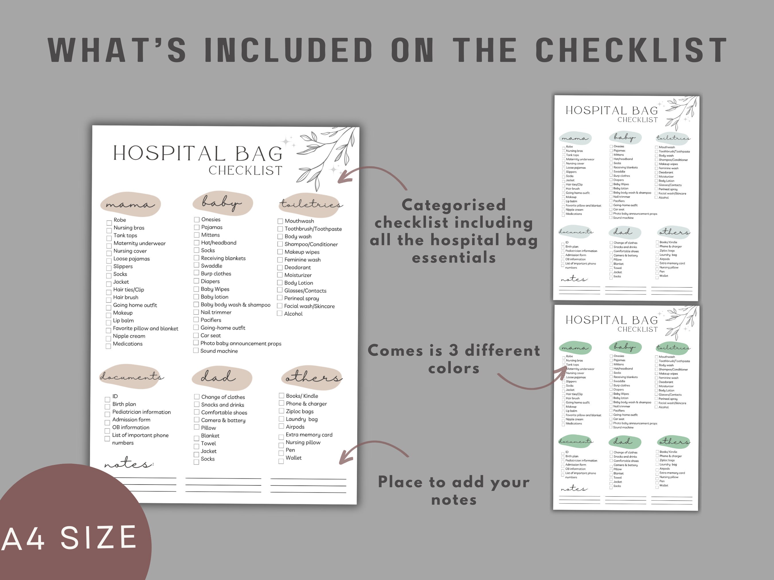 Hospital Bag Checklist | Birth Packing List | Labor and Delivery ...