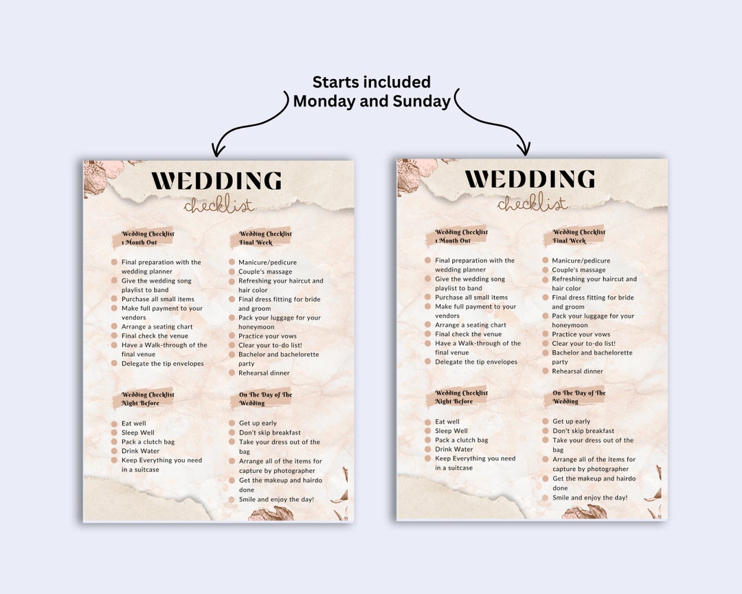 Wedding Planning Checklist Organizer, Bridal Planner Book, Engagement ...