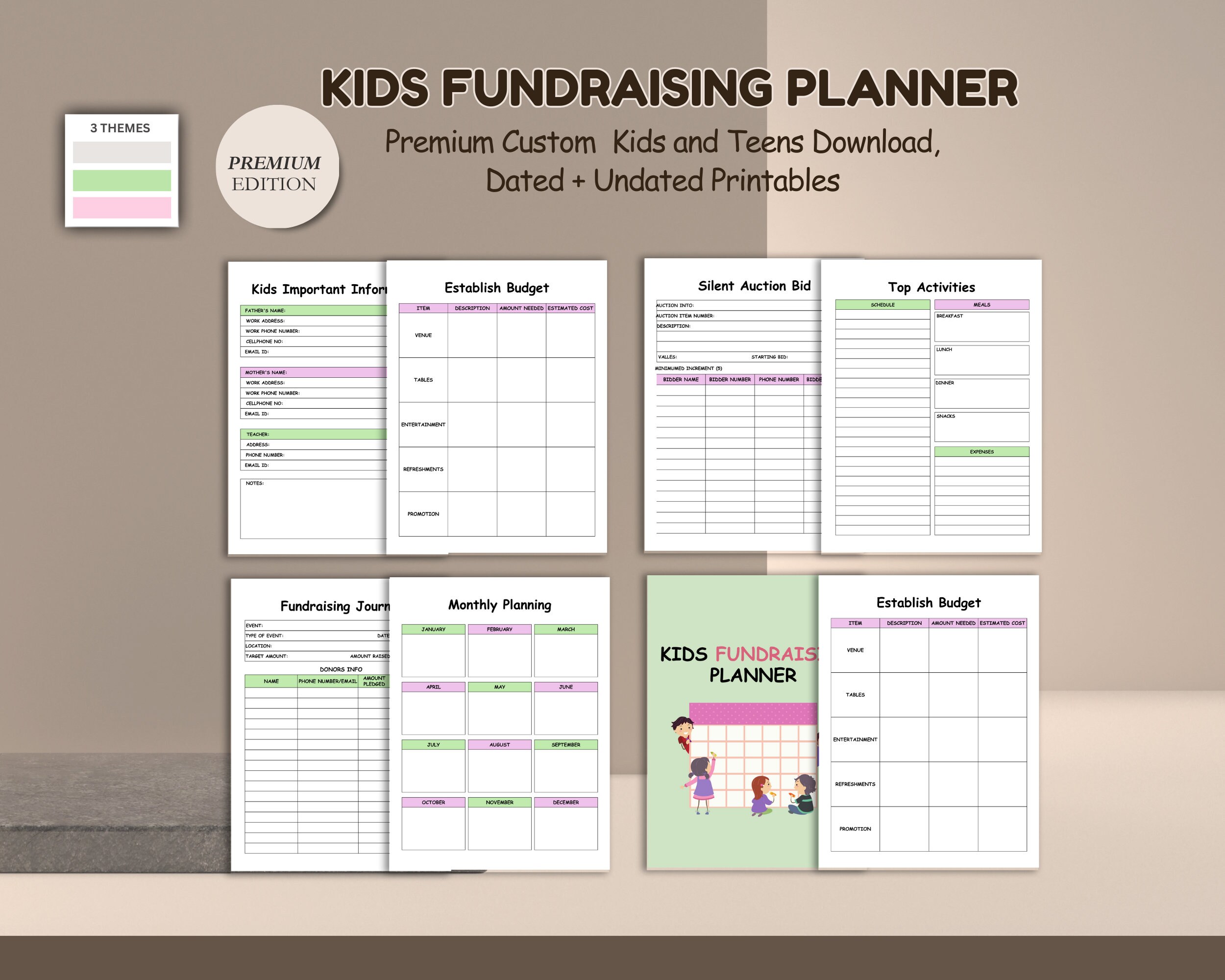 Kids Fundraising Planner, School Fundraiser Organizer, Children's ...