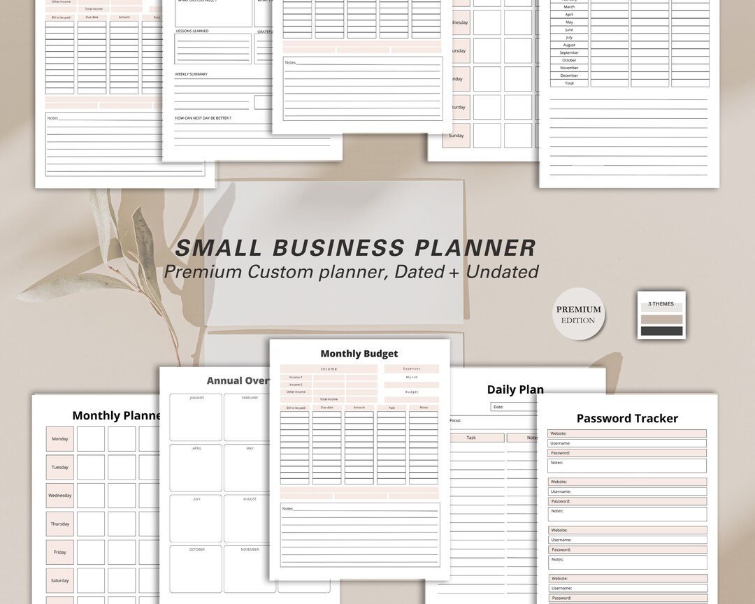 Printable Business Planner Small Business Plan Online Business Etsy ...