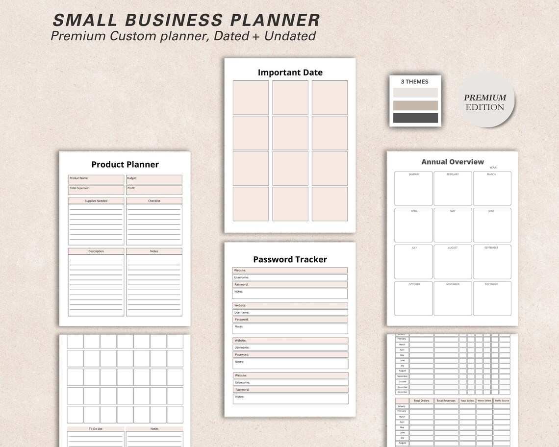 Printable Business Planner Small Business Plan Online Business Etsy ...