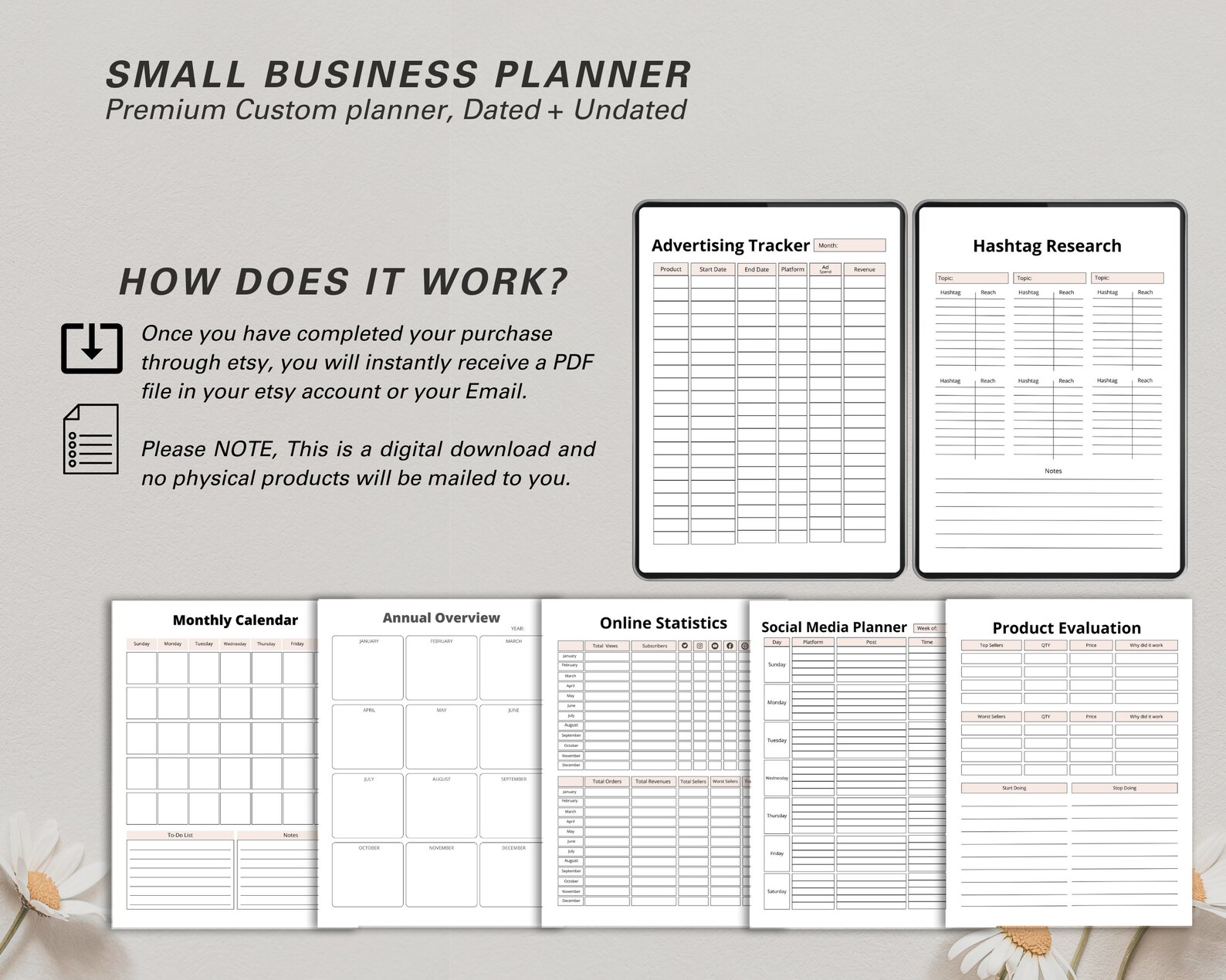 Printable Business Planner Small Business Plan Online Business Etsy ...