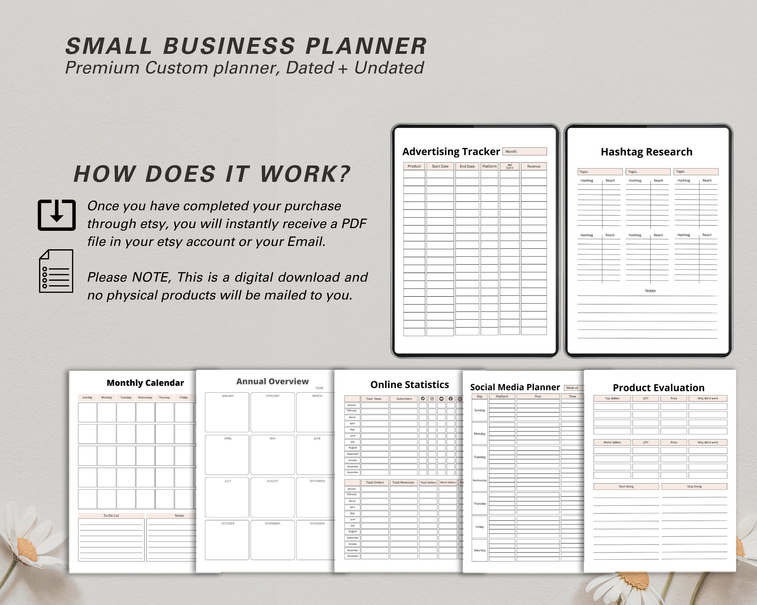 Printable Business Planner Small Business Plan Online Business Etsy ...