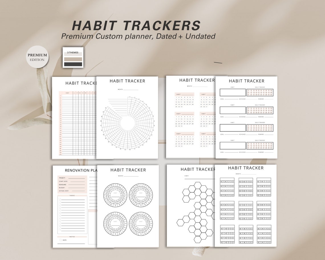 Habit Trackers Printable Tracker Personalized Habit Habit Planning Tool ...