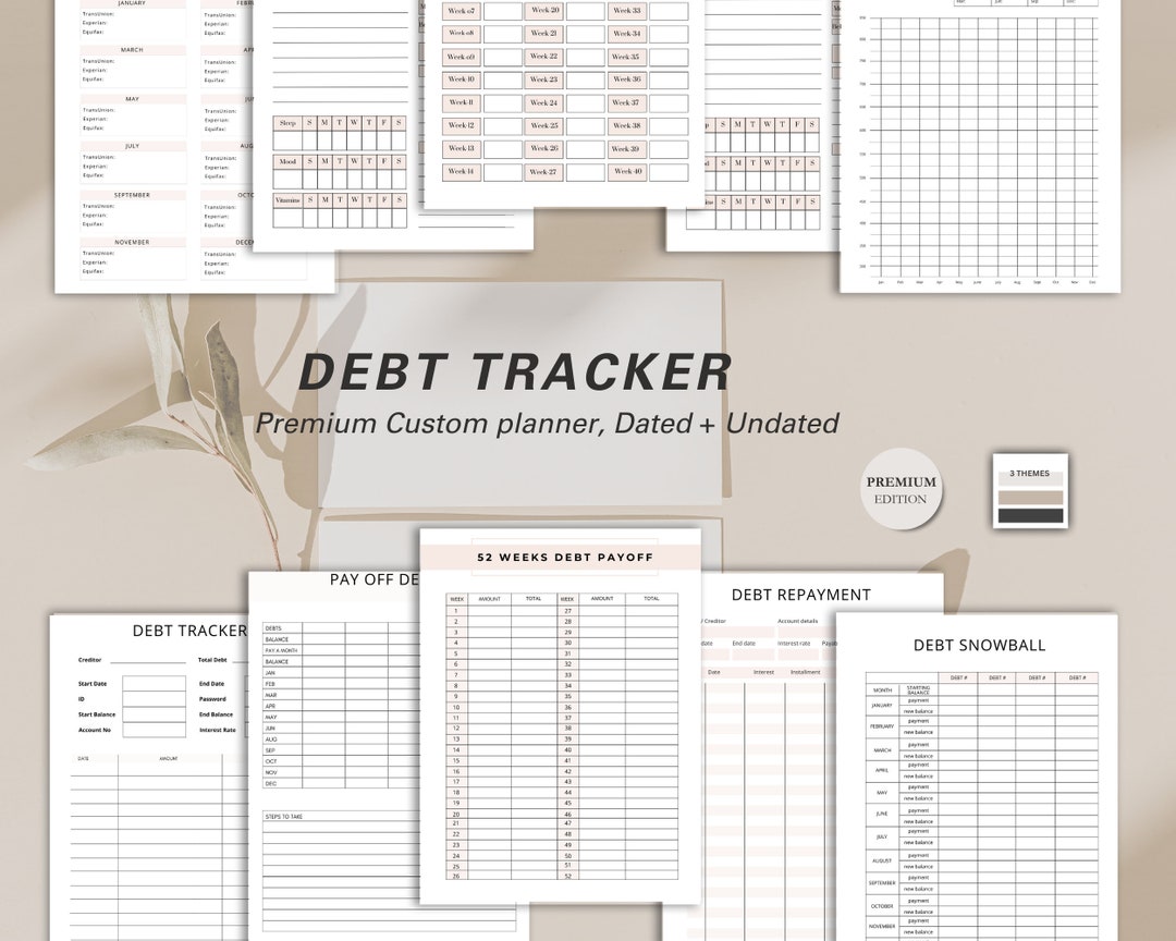Debt Payment Tracker Printable | Debt Payoff Log | Monthly Debt Tracker ...