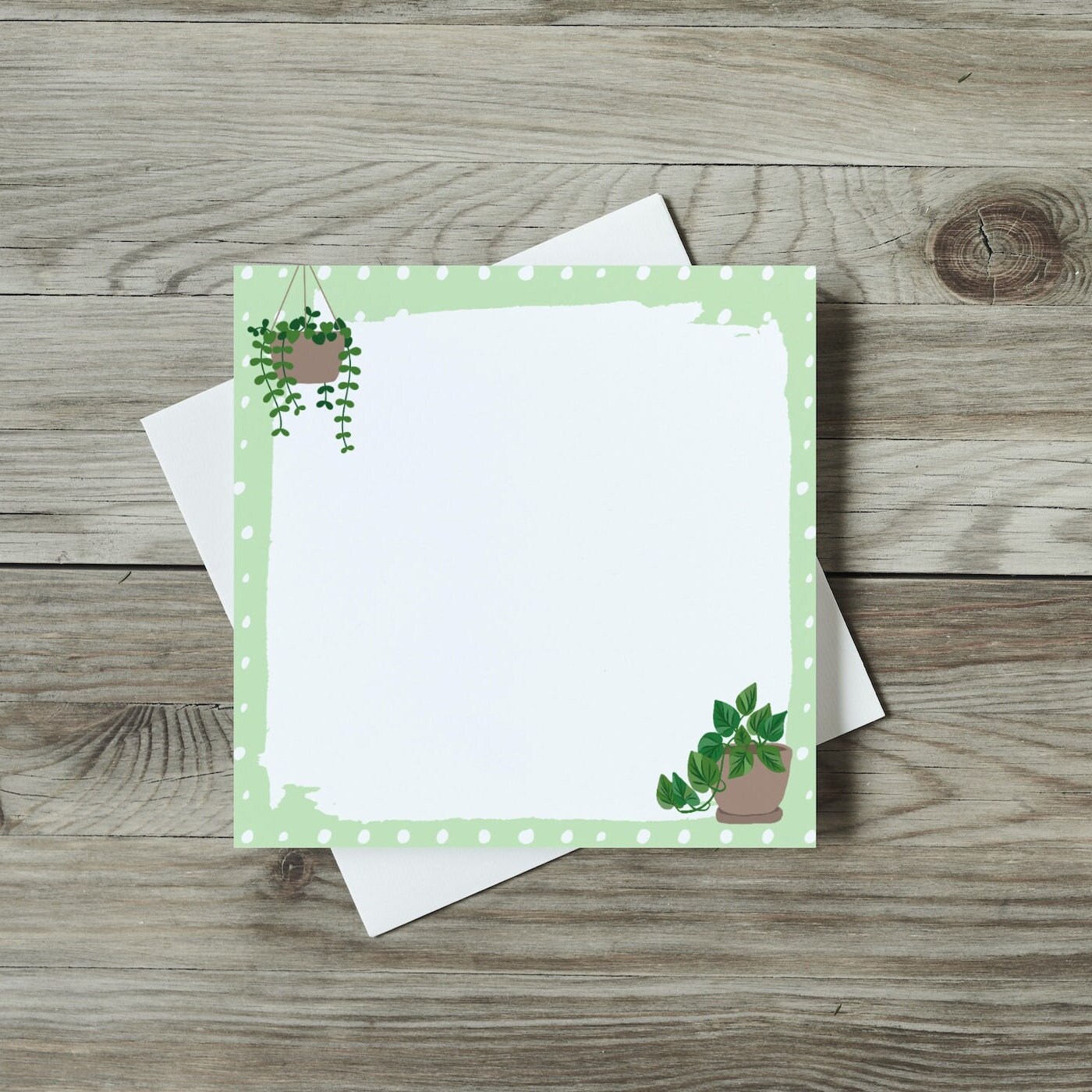 Printable Plant Memopad, Green Notepad, Cute Printable Stationary ...