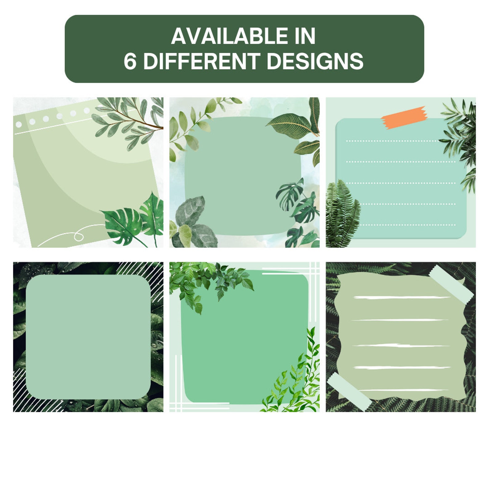 Printable Leaves Memo Pad, Cute Printable Notepad, Assorted Memo Sheets, Template, Cute ...