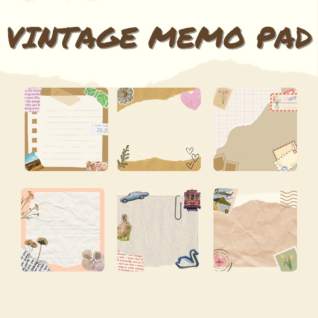 Vintage Memo Pad Printable Memo Sheet Back to School Memo - Etsy