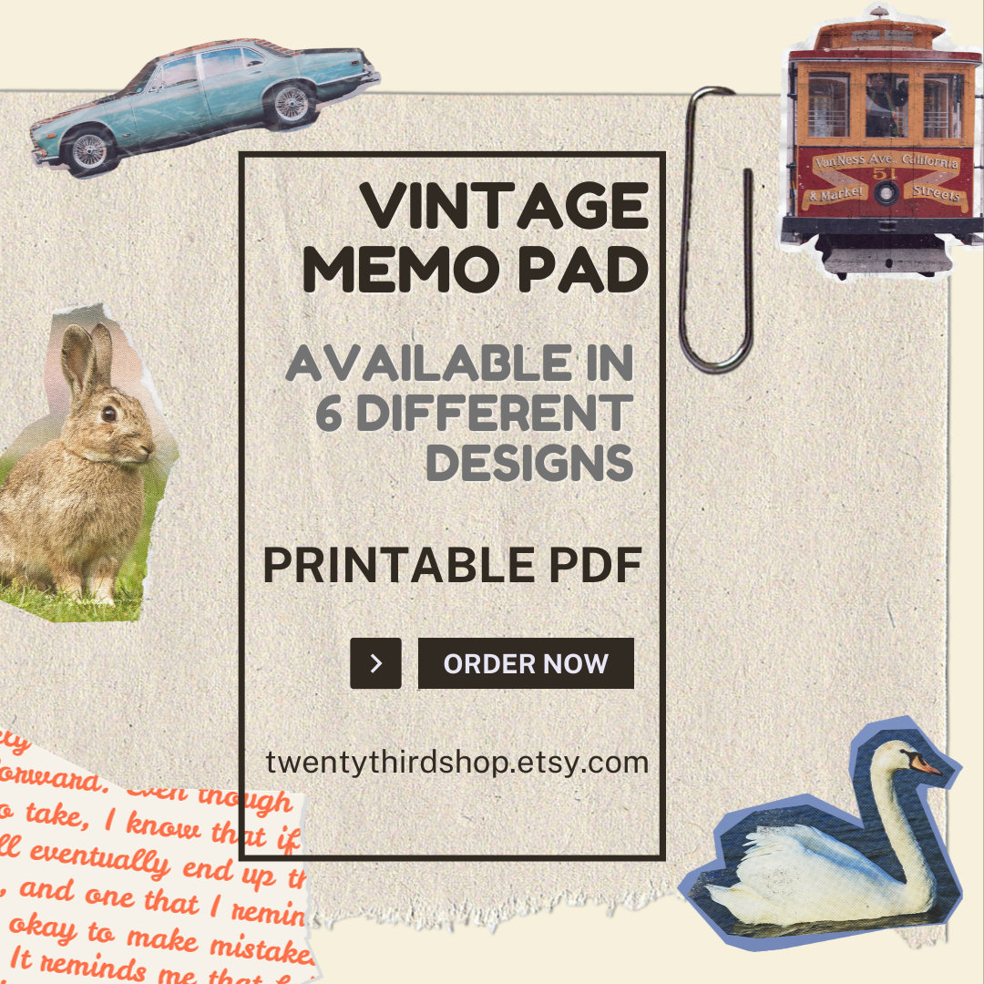 Vintage Memo Pad Printable Memo Sheet Back to School Memo - Etsy