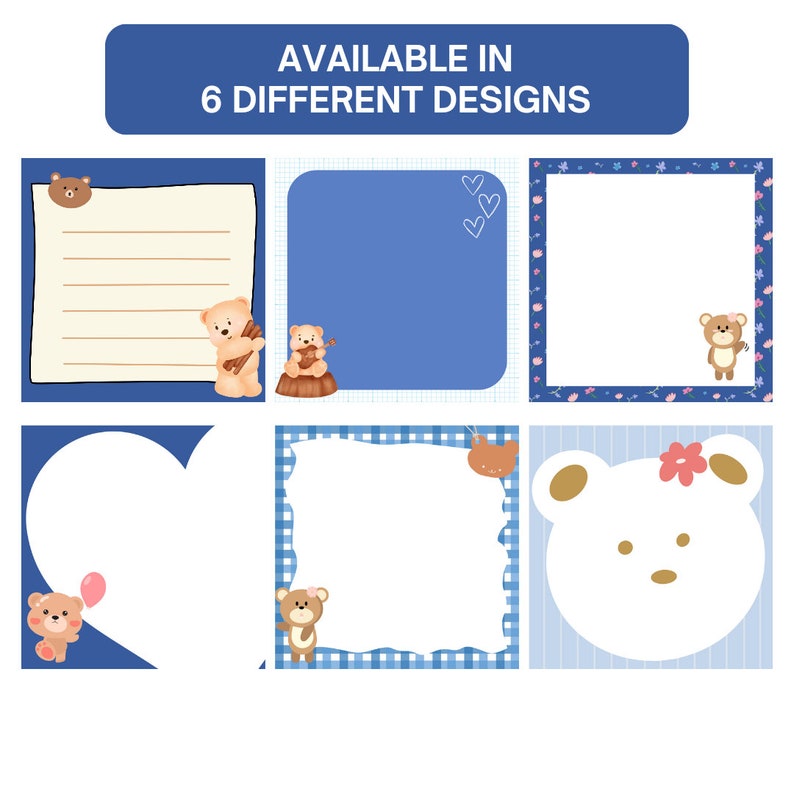 Printable Cute Bear Memo Pad, Cute Printable Notepad, Brown Bear Memo ...