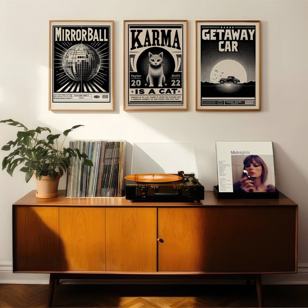Set of 3 Taylor Swift Poster, Retro Bundle Printable Swiftie Lyrics ...
