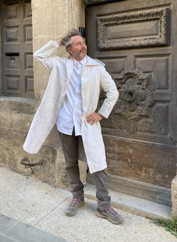 1920s Vetra Vintage French Butcher Coat Heavy Cotton … - Gem