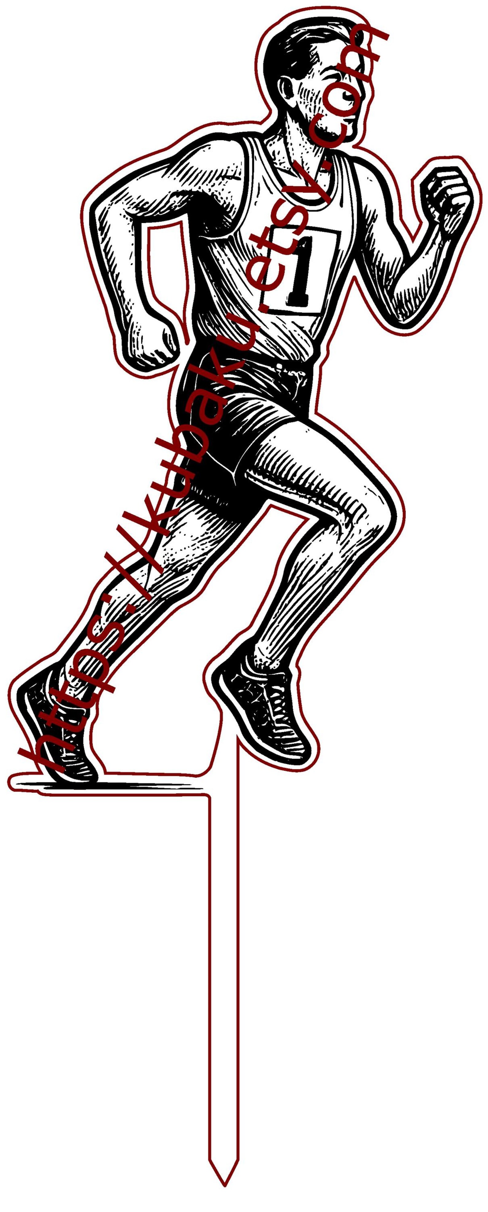 Runner Cake Topper SVG • Laser Cut Athlete in Motion • Marathon or ...