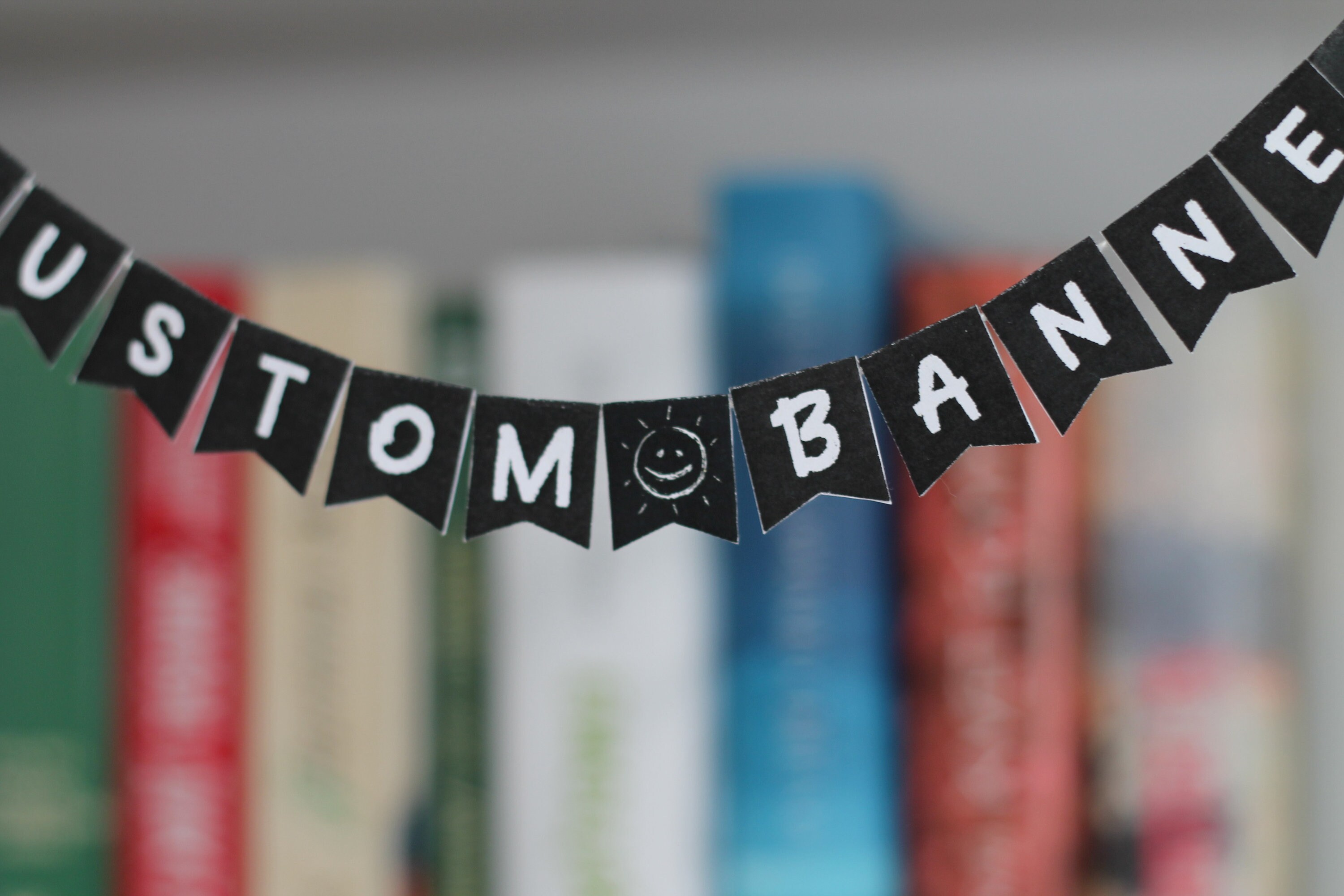 Black and White Mini Bunting, Printable Cake Banner (PDF) - Etsy