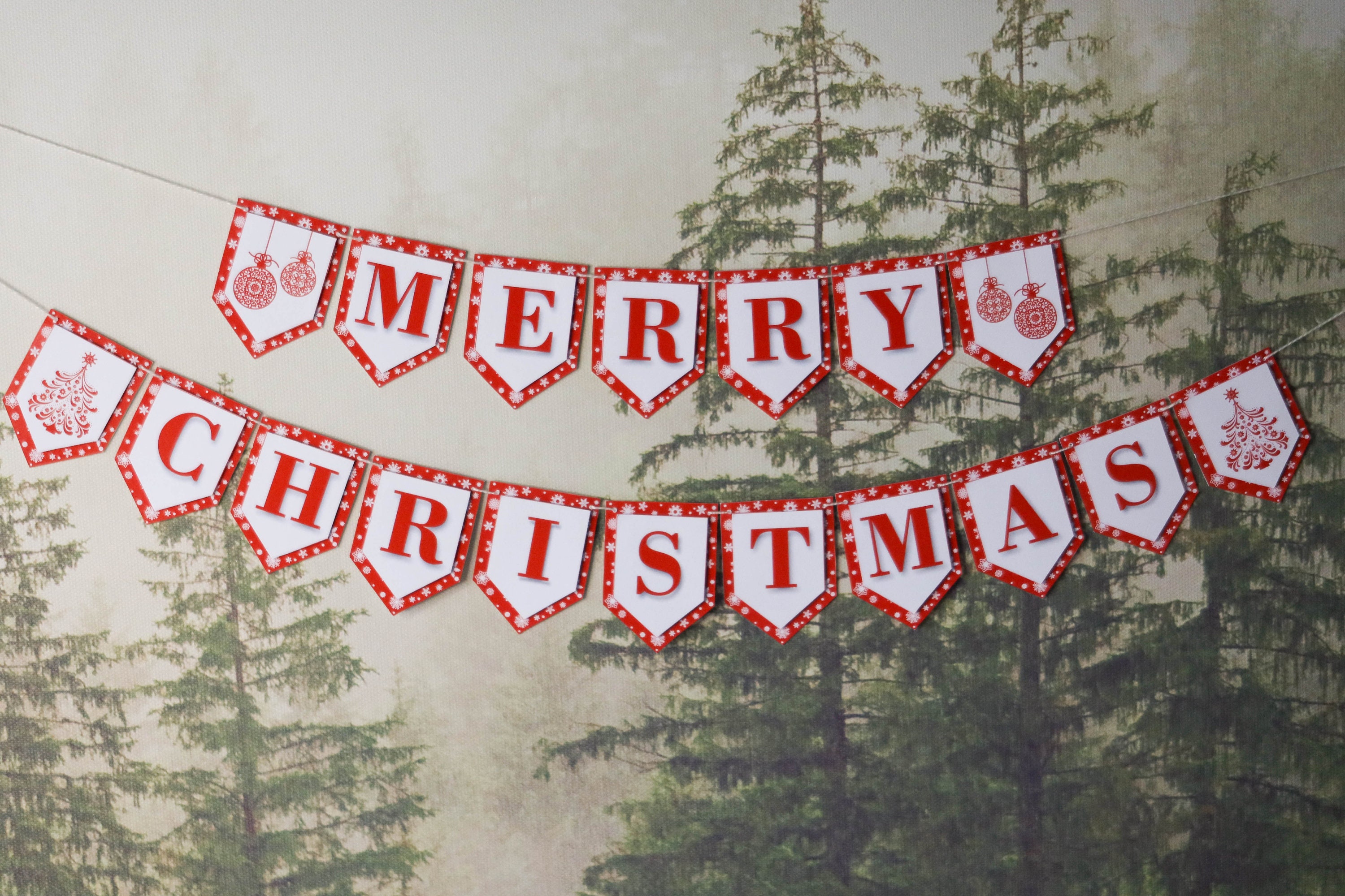 Printable PDF Banner, Merry Christmas PDF Banner, DIY Printable ...