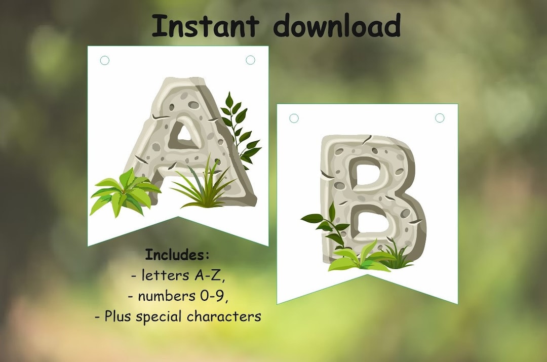 DIY Printable Banner, Custom Banner, Event Decor, Floral Banner, Stone ...