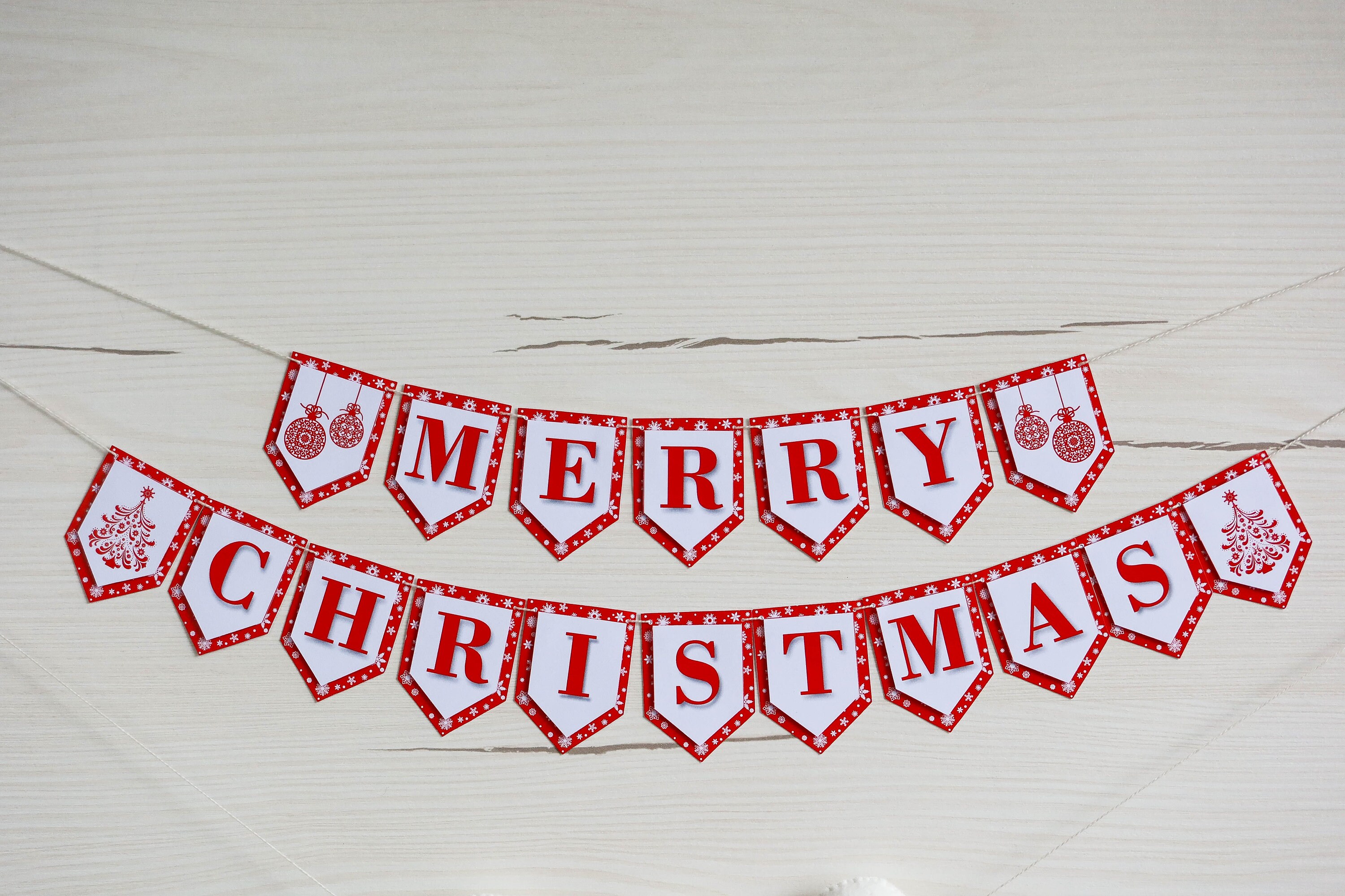 Printable PDF Banner, Merry Christmas PDF Banner, DIY Printable ...