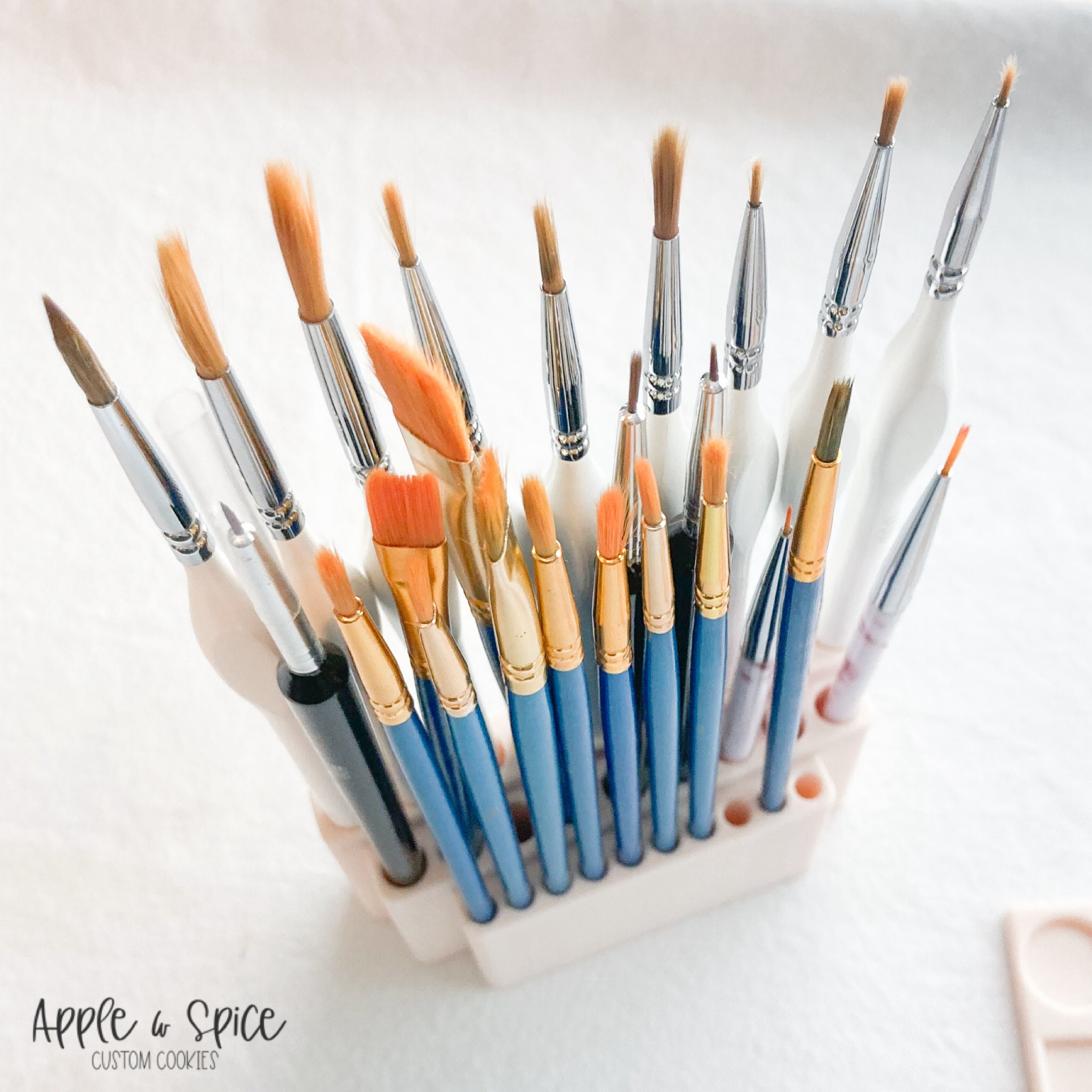 Paint Brush Holder STL File for 3D Printing-holds 28 Brushes in 3 Sizes ...