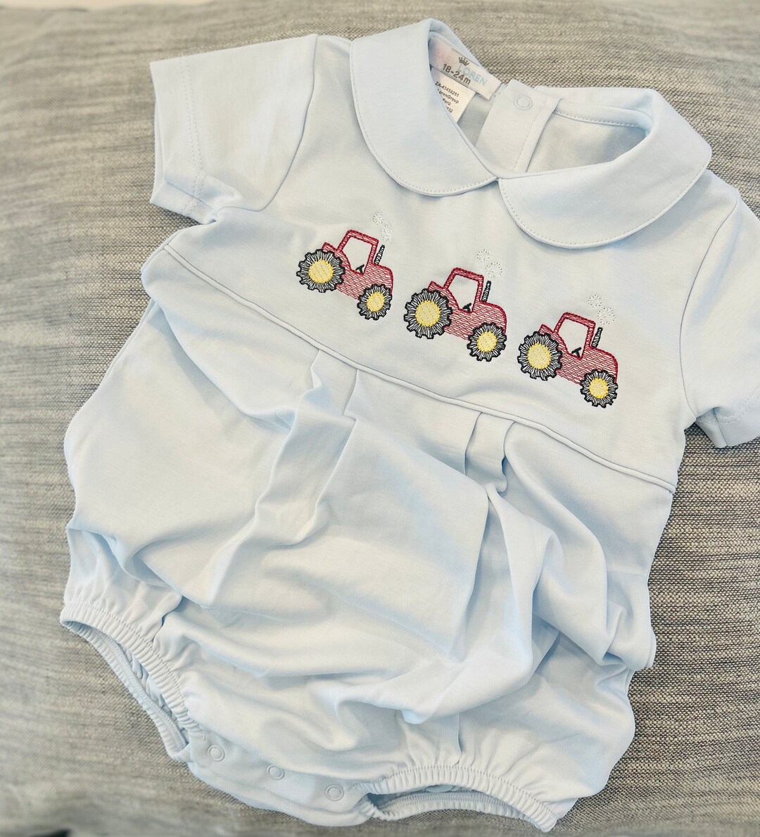 Red Tractor Bubble: Personalized Bubble, Embroidered Bubble, Farm Life ...