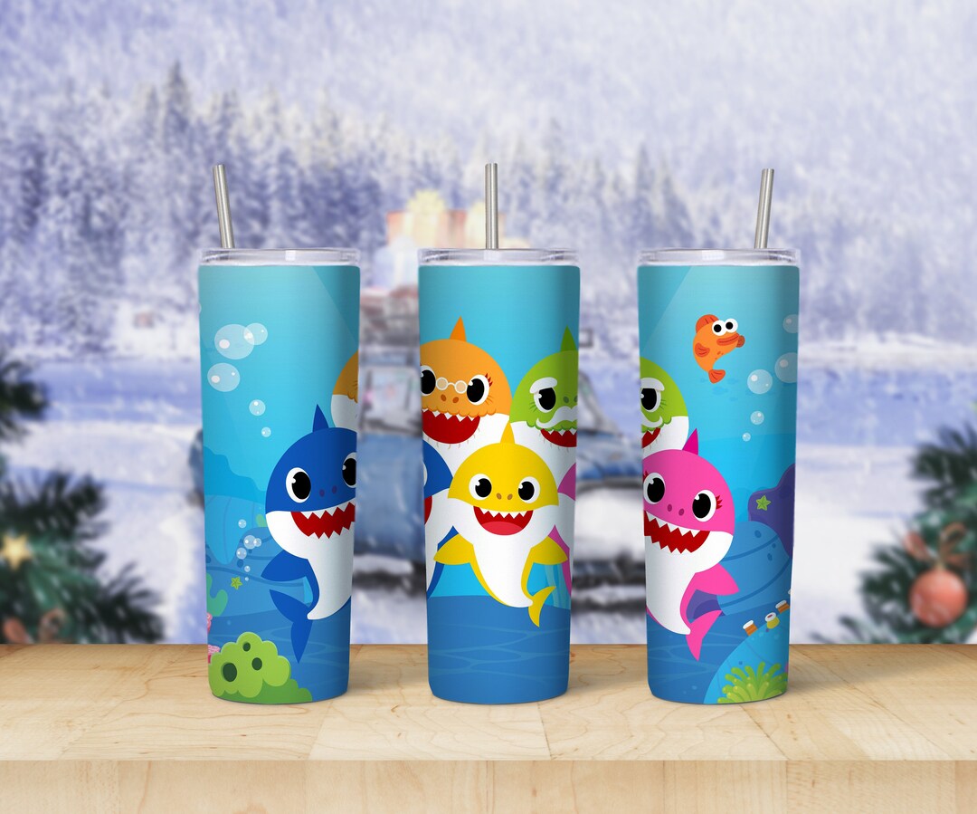 Baby Shark Sublimation Template, Sublimation Wraps for 20oz Tumbler ...