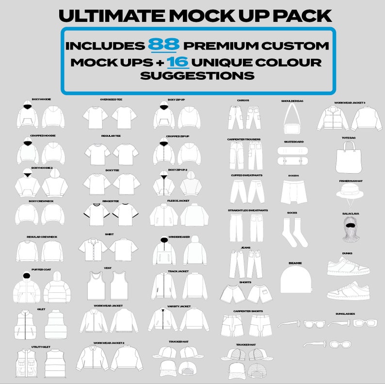 Ultimate Streetwear Clothing Mock up Pack - Etsy