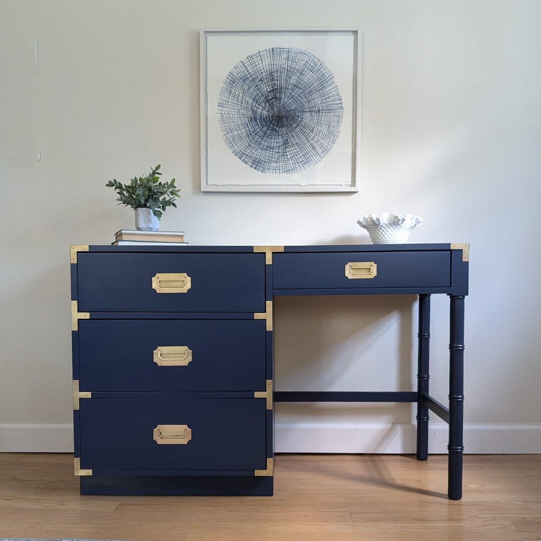 Dixie campaigner Campaign Desk in Sherwin Williams' Naval - Etsy