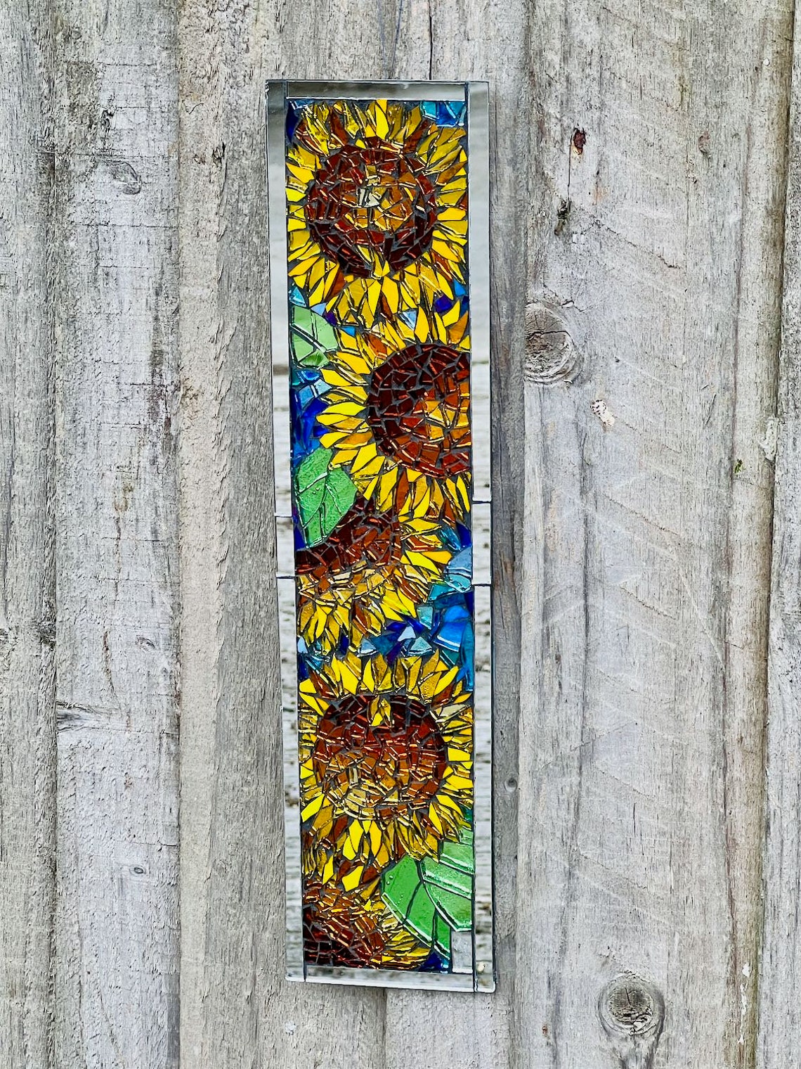 Sunflowers Stained Glass Mosaic Wall Panel - Etsy