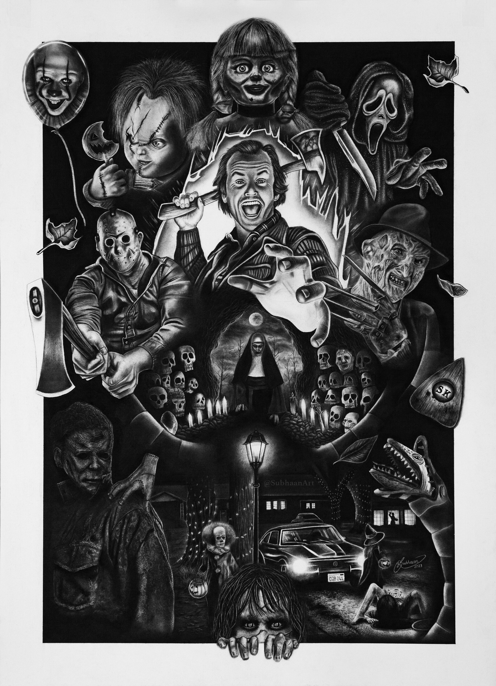 Nightly Terrors | Giclée Fine Art Print | Charcoal Drawing - Etsy