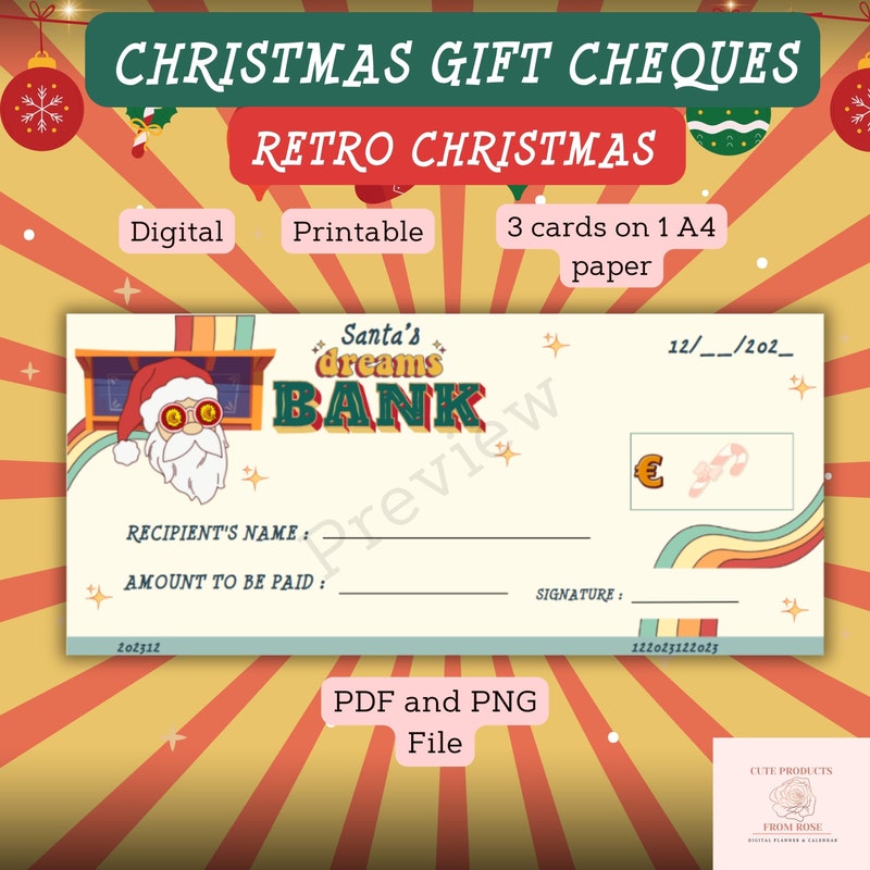 Blank Xmas Cheque - Etsy
